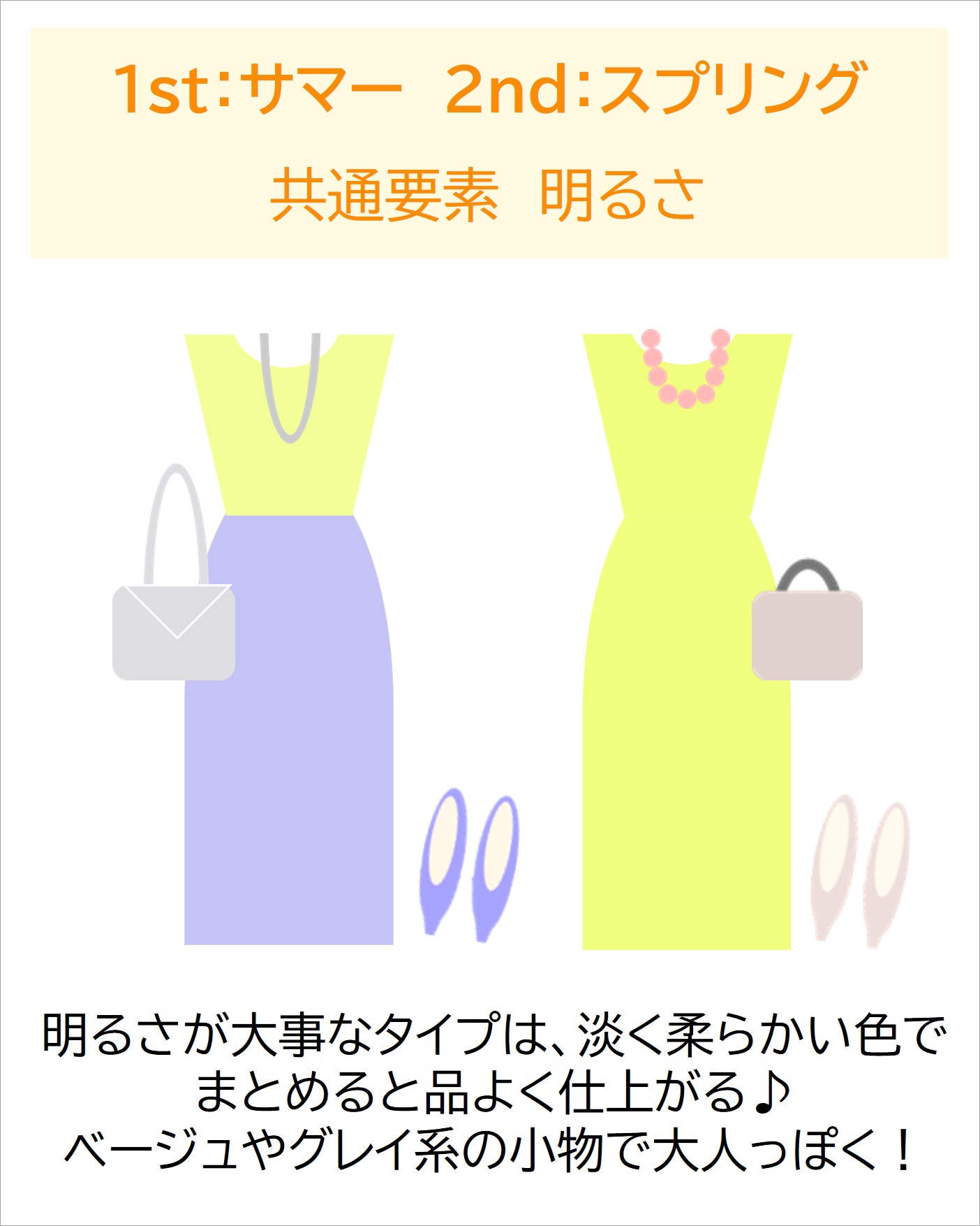 パーソナルカラーサマー(ブルべ夏)に似合う黄色コーディネート カラーの仕事をする方法・ビジネスに役立つ色の使い方